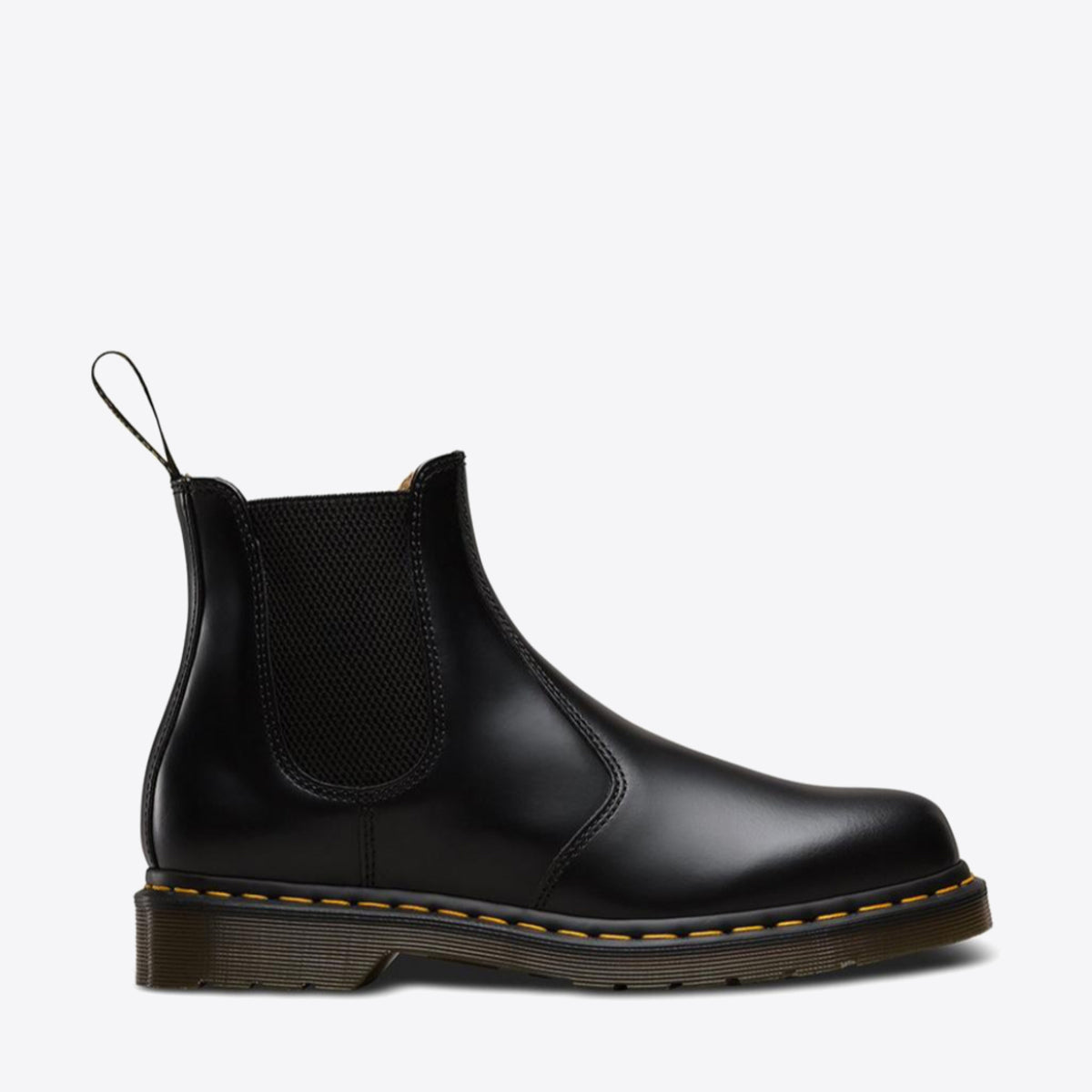Buy DR MARTENS 2976 Yellow Stitch Chelsea Boot - Black Smooth | Online ...