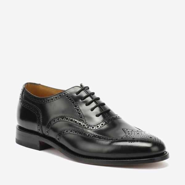 Buy LOAKE 202B Brogue Lace - Black Leather | Online | Pat Menzies